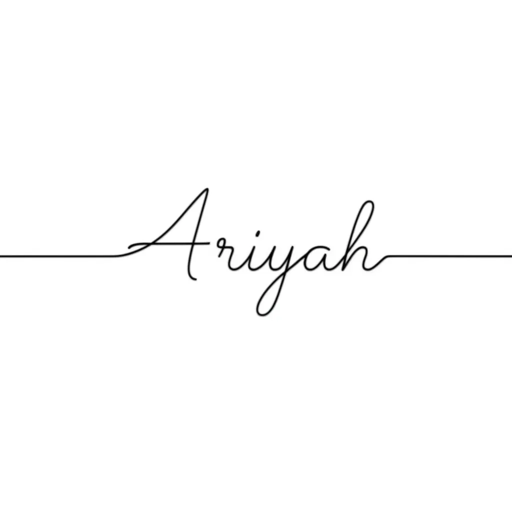 Ariyah Minimalist Name Tattoo Design | PokeINK AI Tattoo Generator