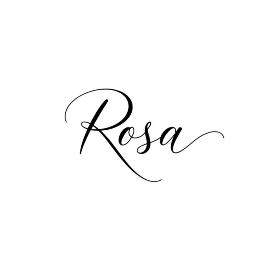 Rosa Cursive Script Minimalist Tattoo Design | PokeINK AI Tattoo Generator