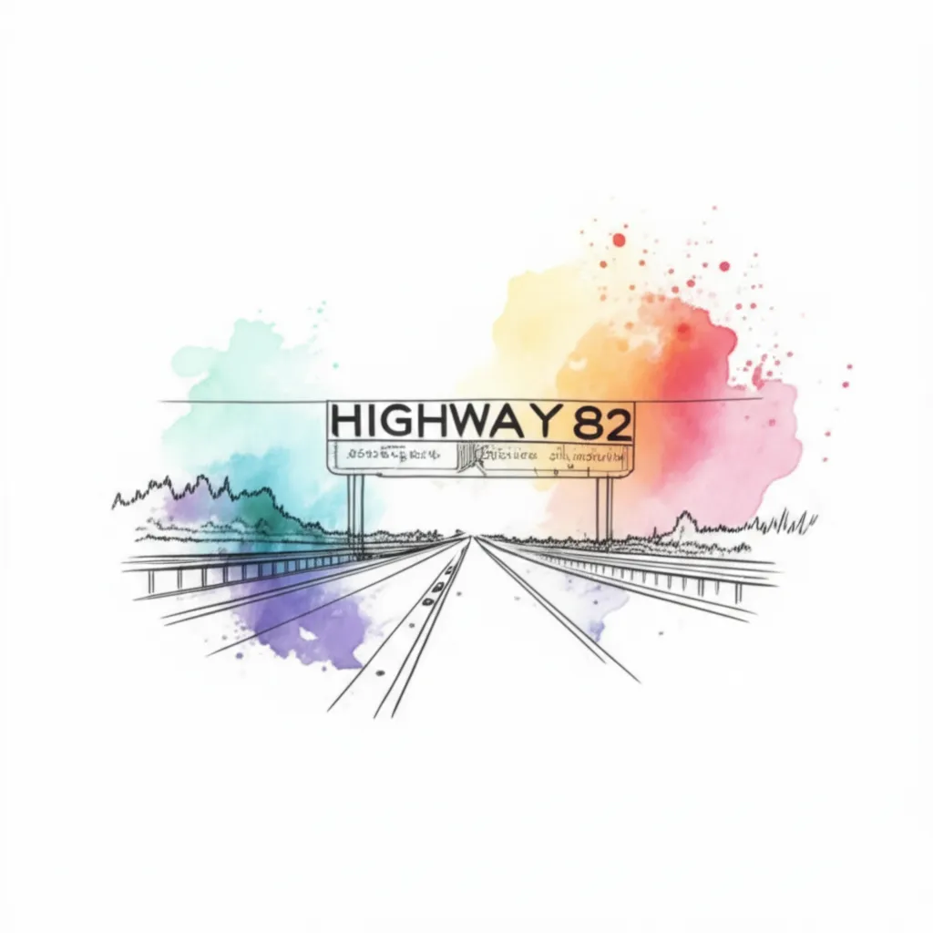 Highway 82 Watercolor Tattoo Design | PokeINK AI Tattoo Generator