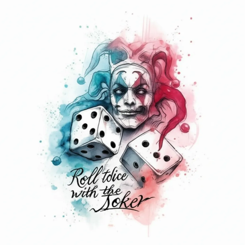 Roll the Dice with the Joker Watercolor Tattoo Idea | PokeINK AI Tattoo ...